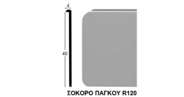 Σόκορο πάγκου αλουμινίου με τρύπες 4x90cm